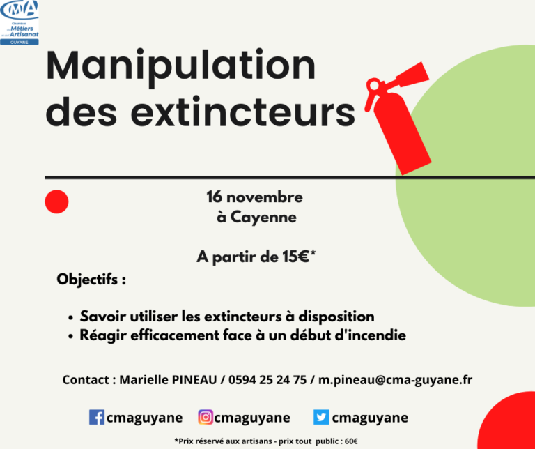 Formation Manipulation des extincteurs – CMA GUYANE