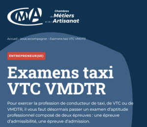 EXAMEN TAXI VTC VMDTR – CMA GUYANE
